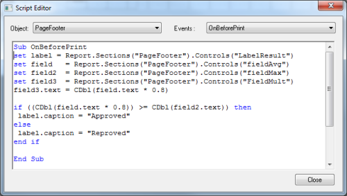 KB-52337: Inserting an if...else command inside a report. - Elipse Knowledgebase
